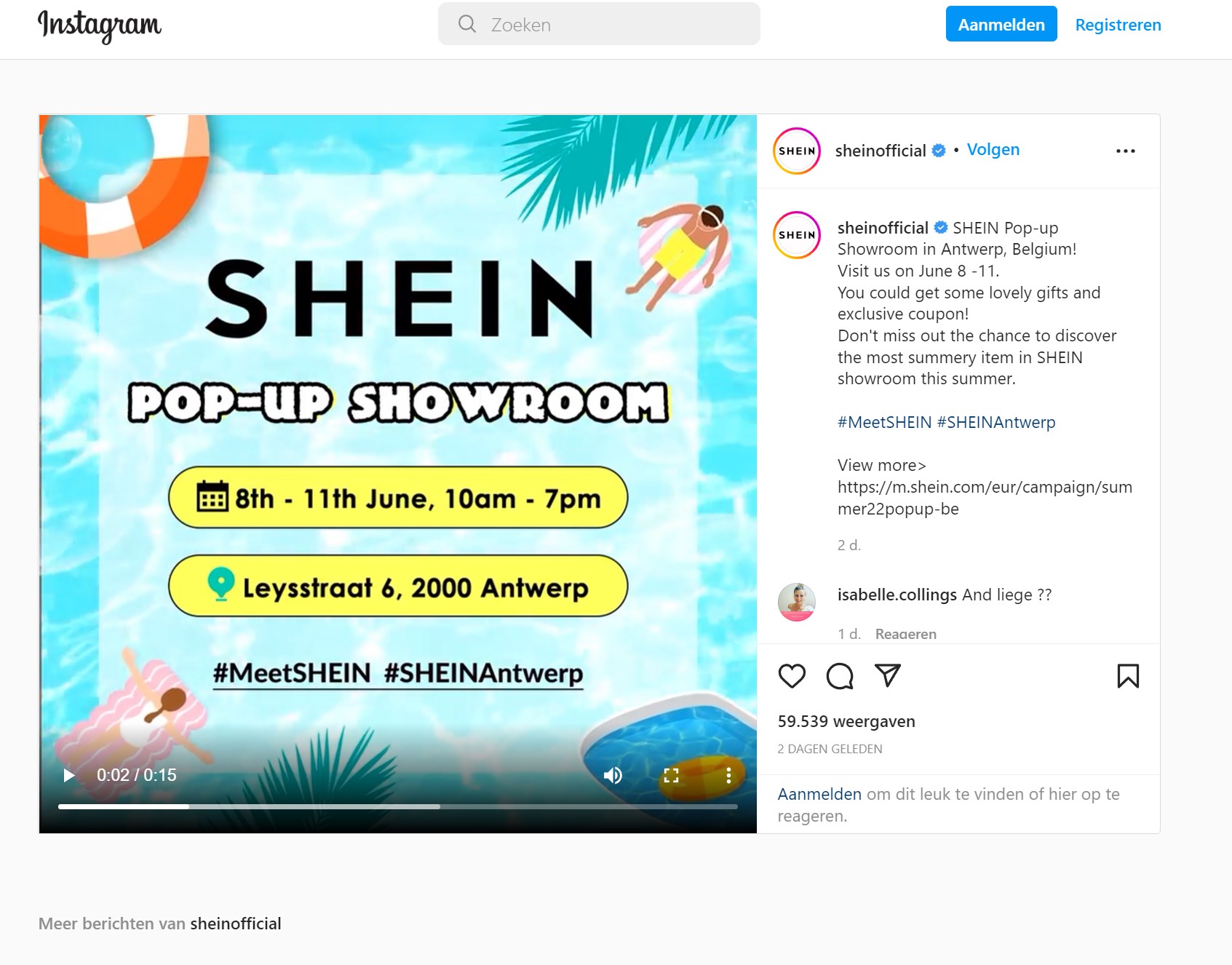 Shein opent tijdelijke showroom in Antwerpen - RetailDetail BE