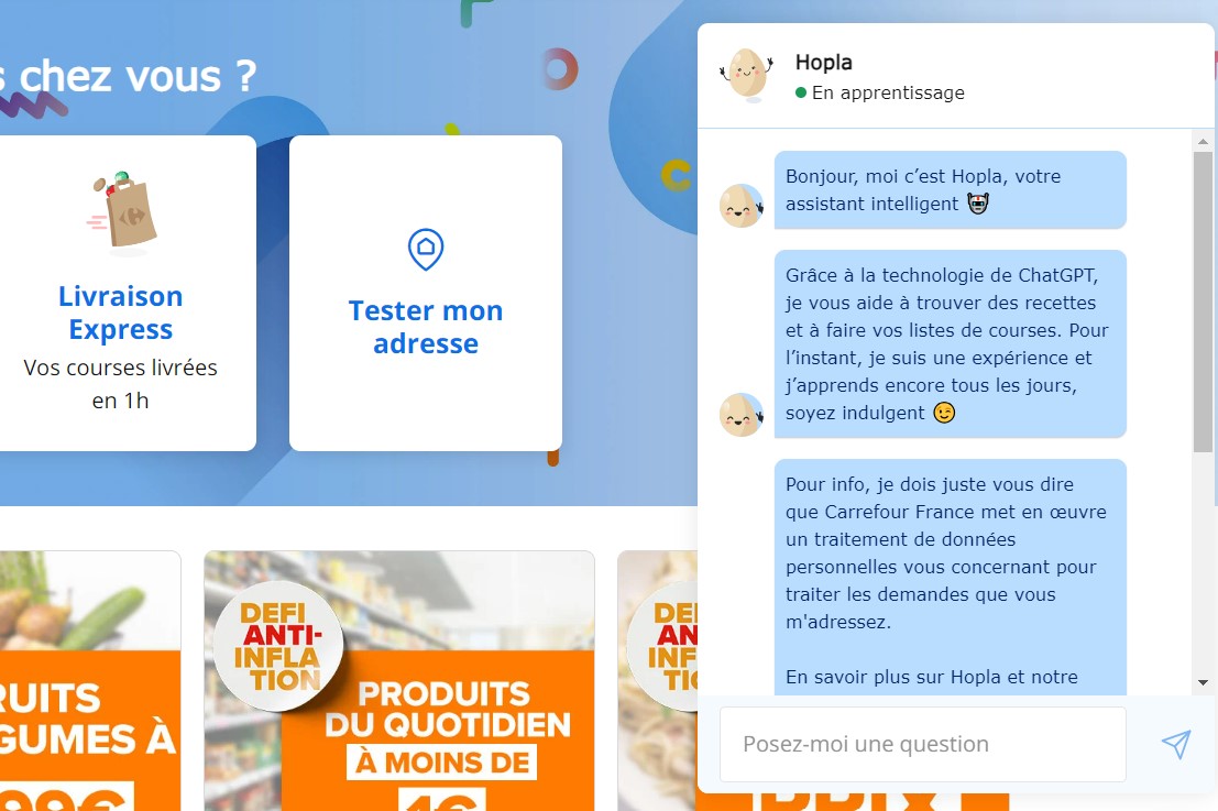 Hopla : comment Carrefour intègre la technologie ChatGPT - RetailDetail BE