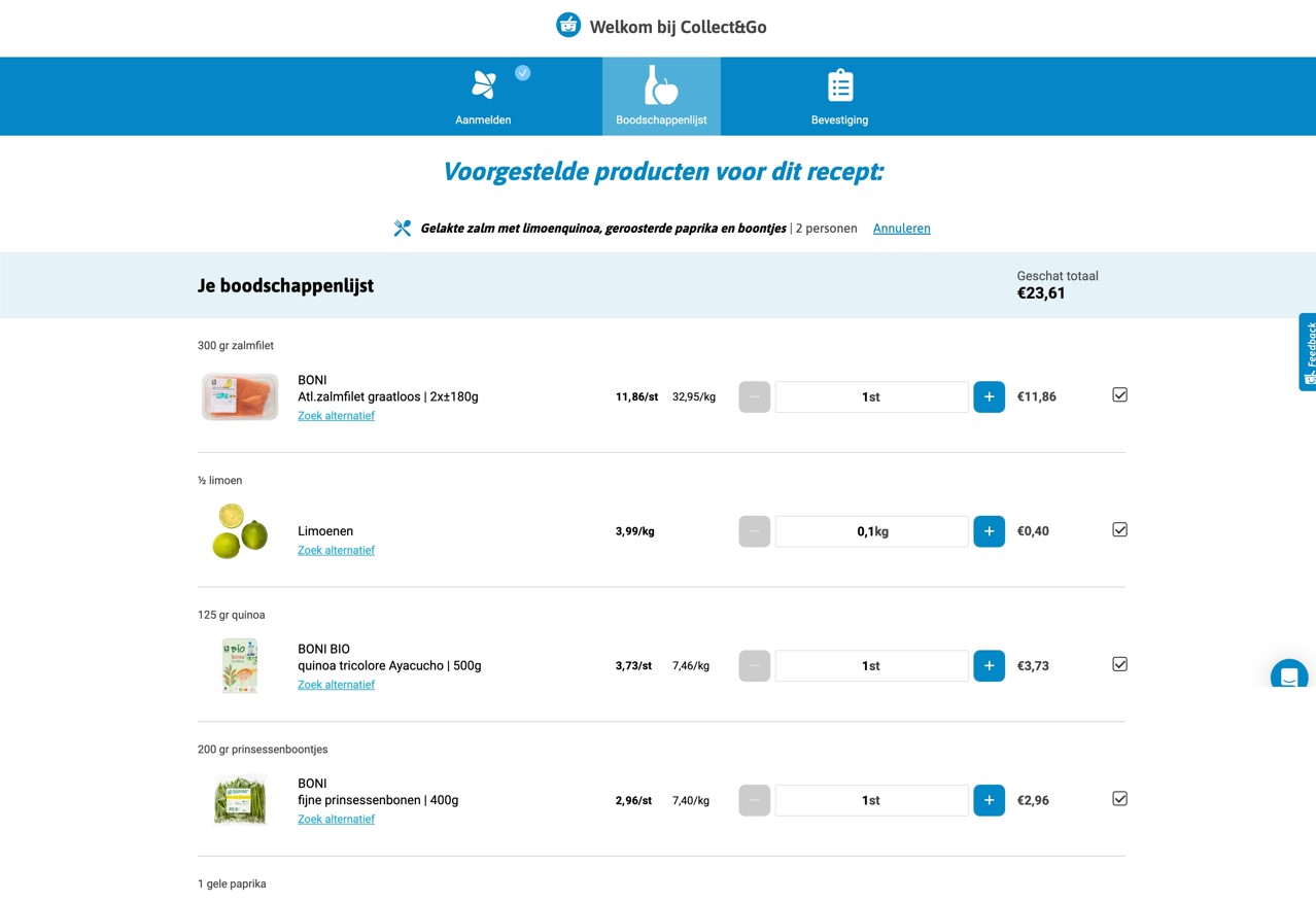 In één klik van recept naar boodschappenmandje met Collect&Go ...