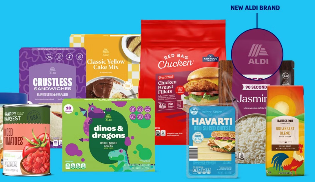 Aldi utilise pour la première fois son propre nom sur les emballages de ...